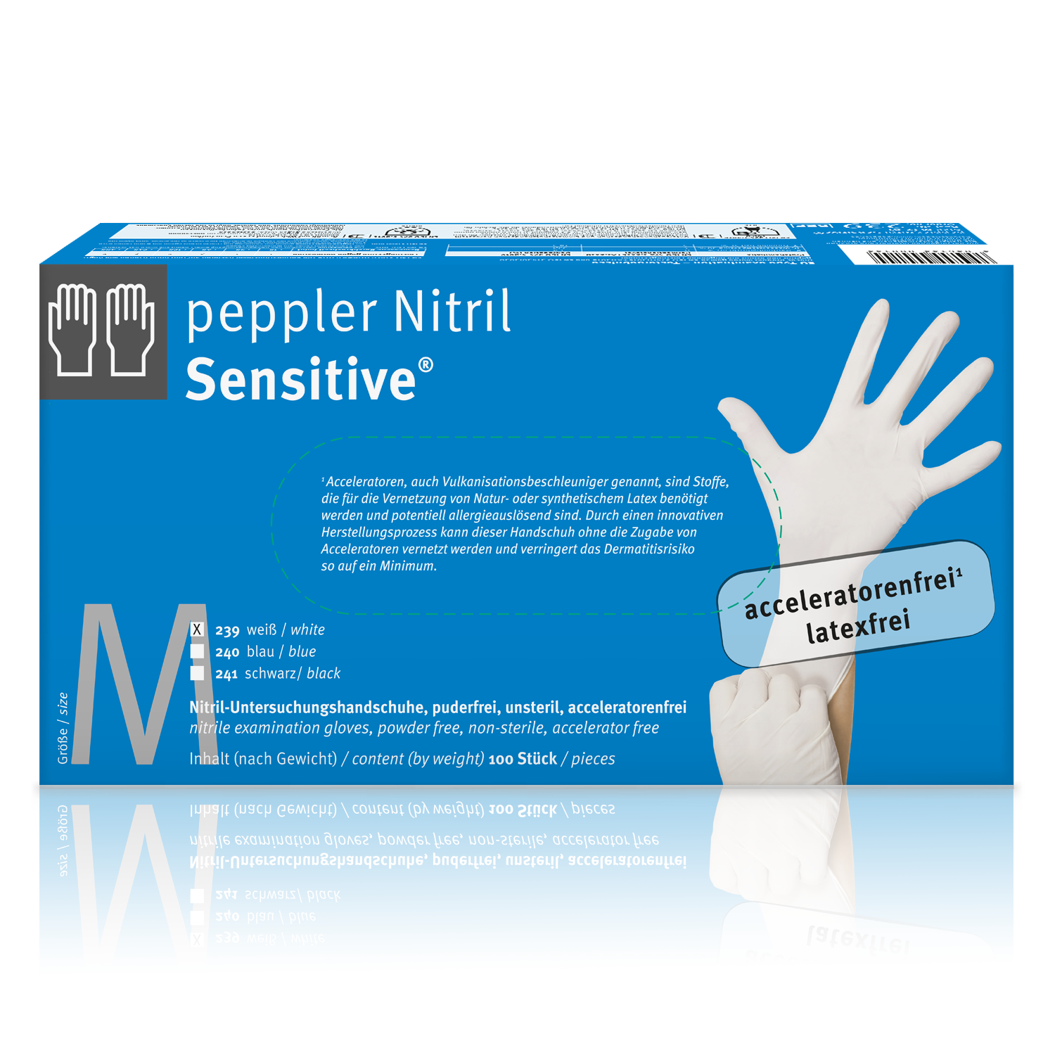 239 peppler nitril sensitive® white | Nitrilhandschuh