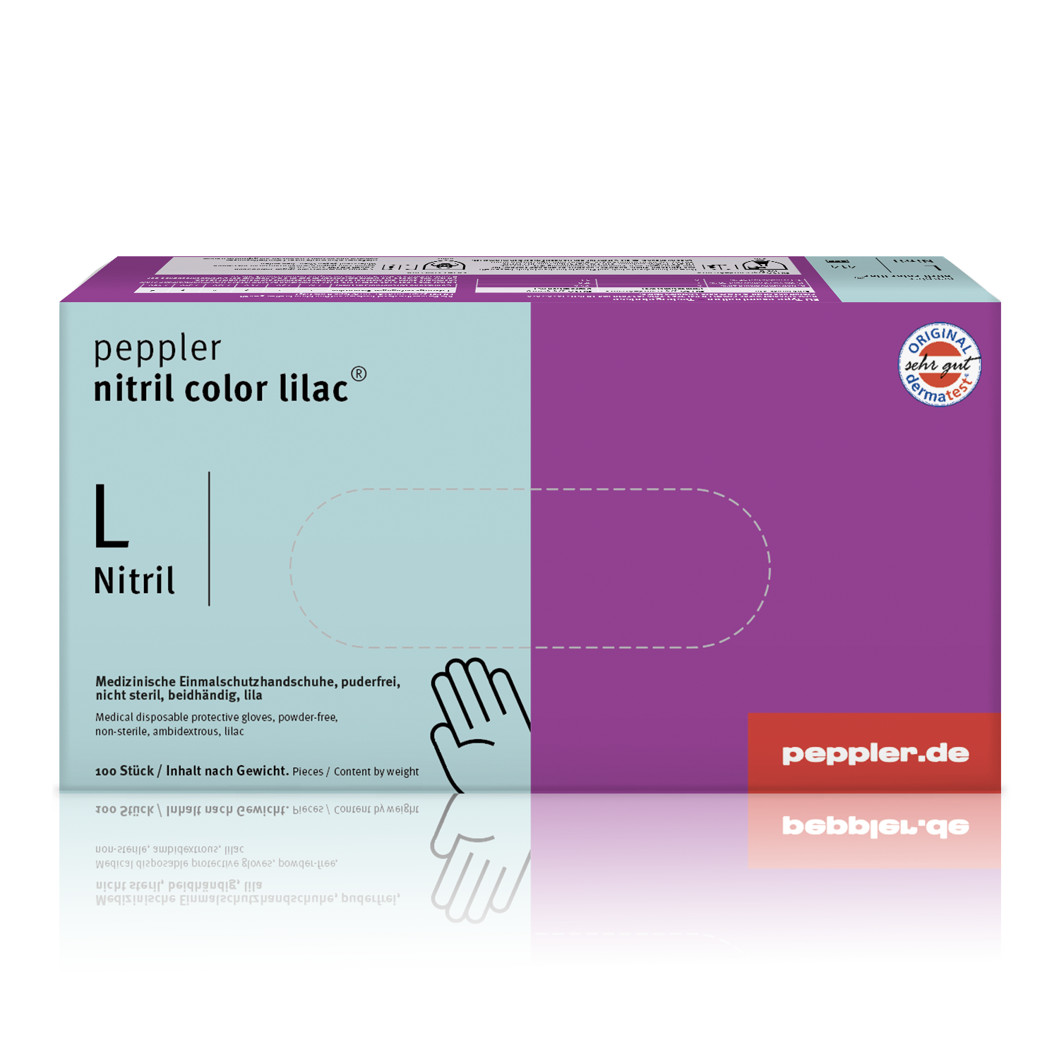 10-414XL Gratis Muster | peppler nitril color lilac® | Nitrilhandschuh